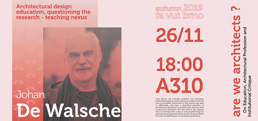 Johan De Walsche – GALERIE ARCHITEKTURY BRNO